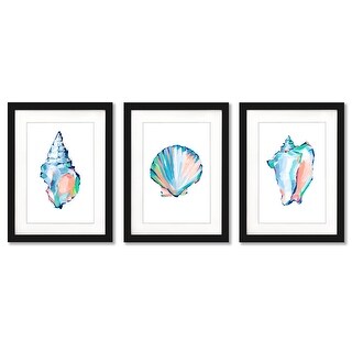 Pop Shells Ethan Harper Coastal - 3 Piece Framed Gallery Art Set - Bed ...