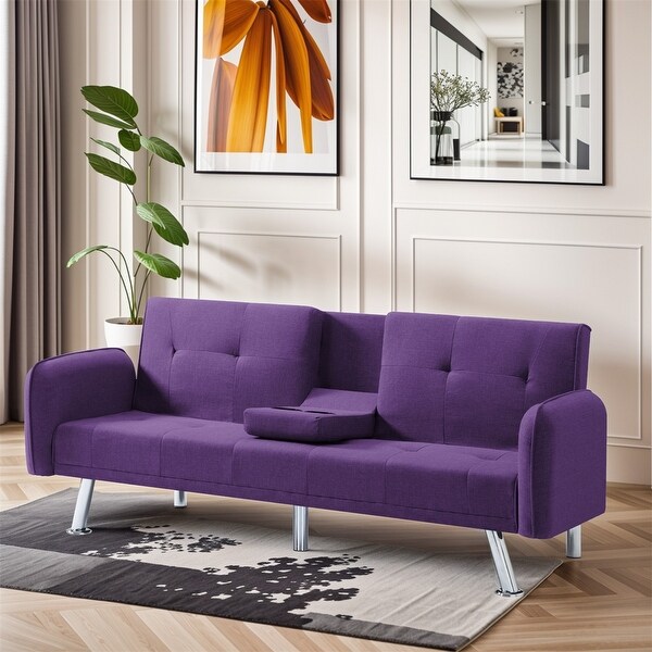 Purple futon couch store