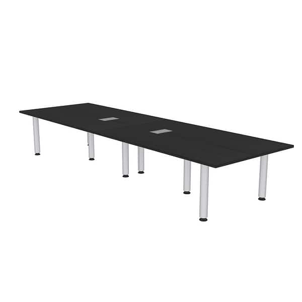 10 Foot Rectangle Conference Room Table with Power Modules Post Legs ...