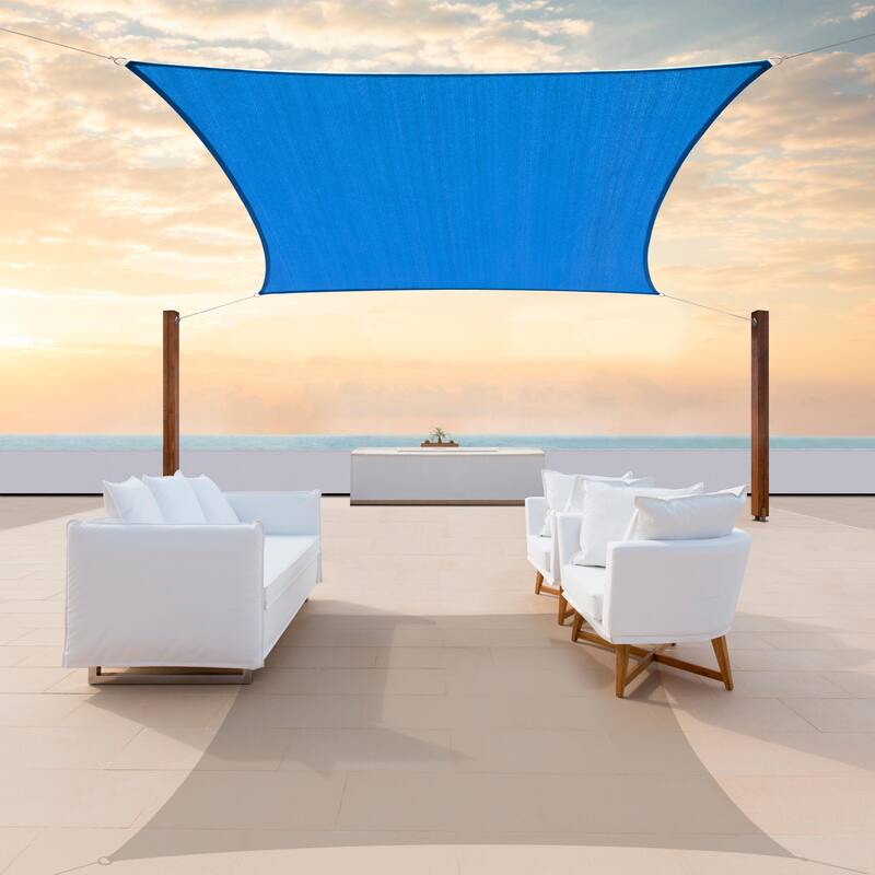 ColourTreeUSA Square Custom Size Blue Sun Shade Sail HDPE Mesh Fabric ...