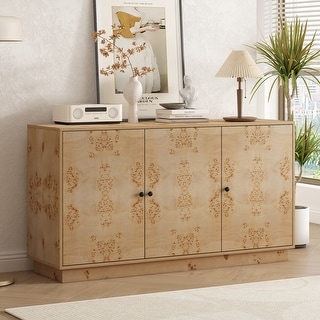 Elegant Storage Cabinet With 3 Doors and Solid Wood - Bed Bath & Beyond ...