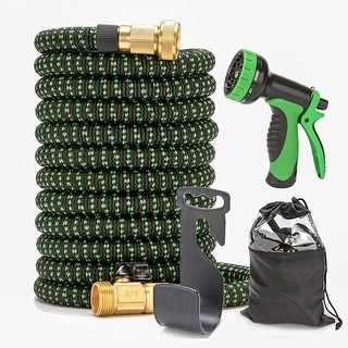 50 FT Expandable Garden Hose with 3/4"Solid Brass Connector - 50FT ...