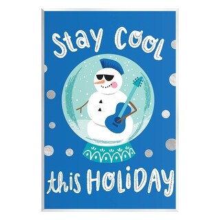 Stupell Stay Cool This Holiday Musician Snowman Wall Plaque Art by ...