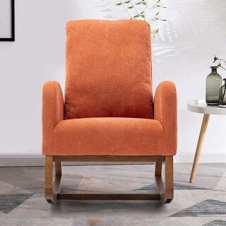 Rocking Chair Modern Upholstered Accent Armchair Comfy Rocker Chair ...