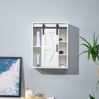 Wood Wall-Mounted White Bathroom Storage Cabinet - Bed Bath & Beyond ...