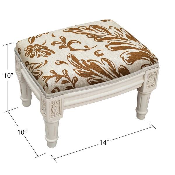 Caramel Tuscan Floral Footstool with antique white finish - Bed Bath ...