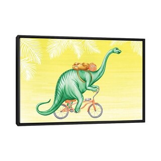 iCanvas "Brontosaurus On Bike" by Amelie Legault Framed - Bed Bath ...