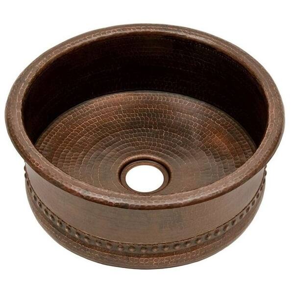Premier Copper Products 15" Round Bar Vessel Tub Sink with 2" Drain ...