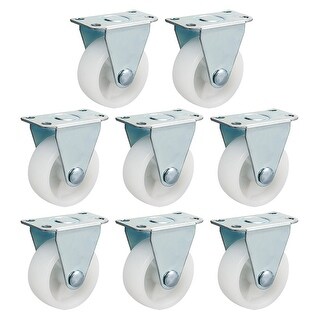 8Pcs 1.5 Inch Casters Wheel PP Plastic Wheel Top Plate Mounted White ...