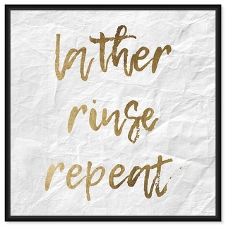 Lather Rinse Repeat Gold, Golden handscript laundry routine sign Modern ...