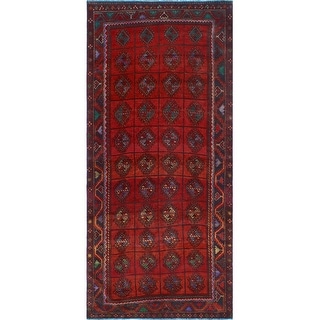 Fine Vintage Distressed Jamieson Red/Charcoal Runner - 4'11" x 10'10 ...