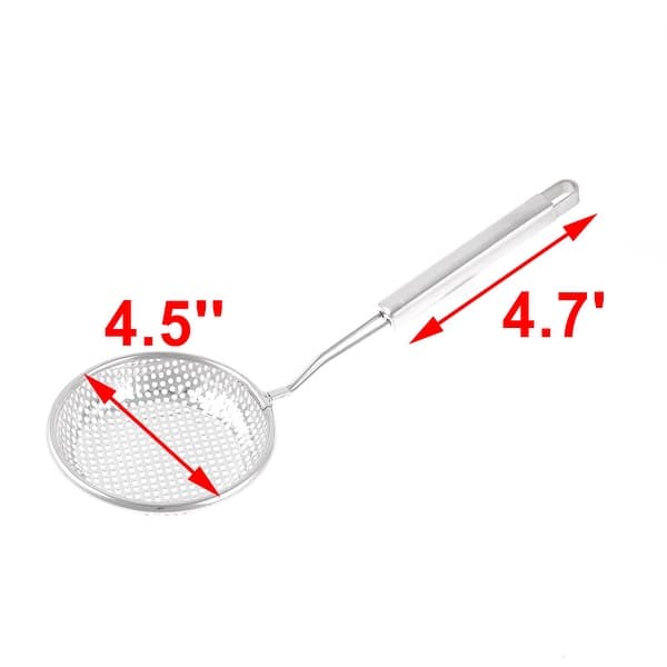 Home Silver Tone Stainless Steel Perforated Ladle Colander 13" Length ...