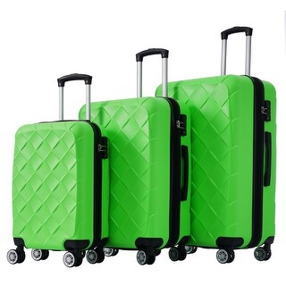 3 Piece Luggage Set ABS Hardshell Suitcase Set, Lightweight Expandable ...