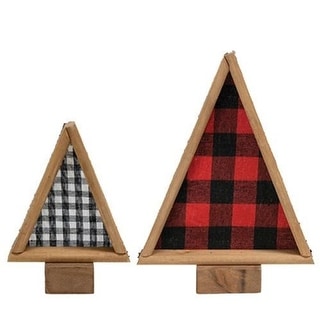 2/Set Buffalo Check Nesting Felt & Wood Trees - Bed Bath & Beyond ...