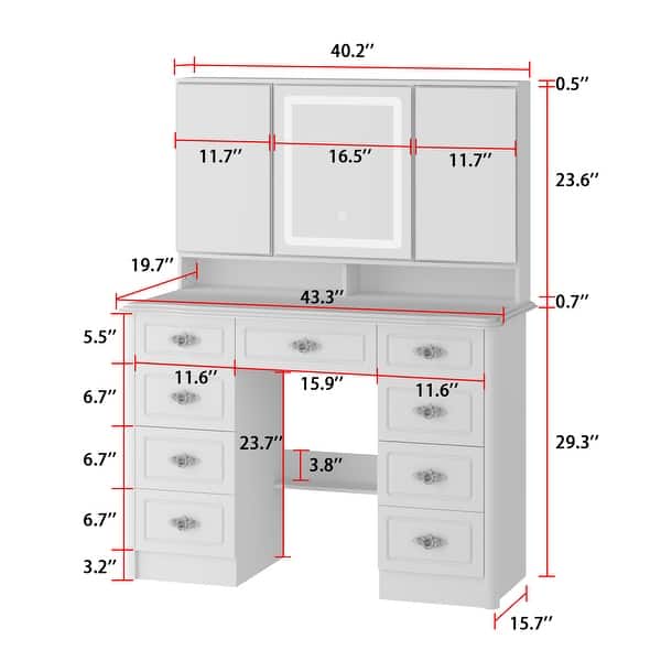 makeup vanity dimensions