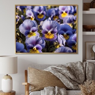 Designart "Purple Yellow Pansies Harmony II" Pansies Framed Wall Decor ...