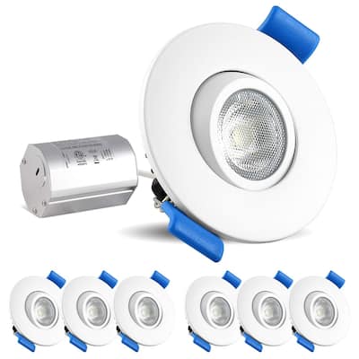 Luxrite 2 Inch Gimbal LED Recessed Light with Junction Box, 5W, 400 ...
