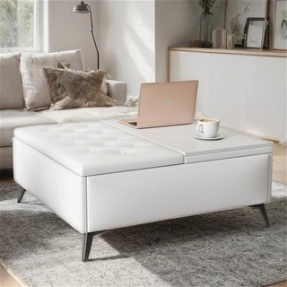 35 inch Wide Square storage benches Coffee Table with Lift Top - Bed ...