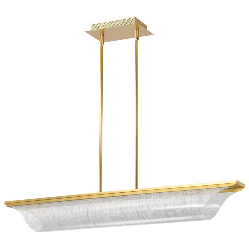 Idris LED 4 Light Pendant Vintage Brass Finish Light Guide Panels ...