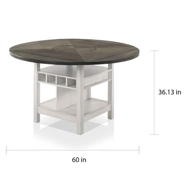 Furniture of America Drov Farmhouse 60-inch Expandable Counter Height ...