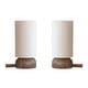Reclaimed Wood Table Lamp with Printed Cotton Chambray Shade - 10.0"L x ...