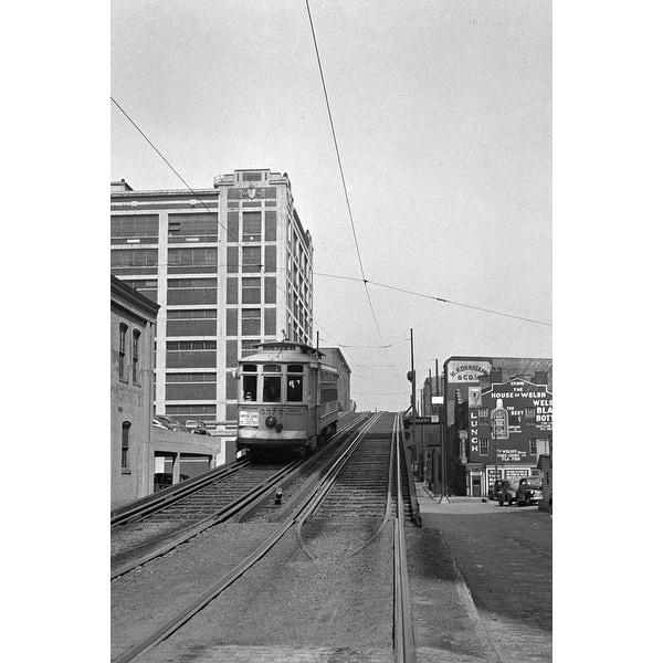 Baltimore, Maryland. Elevated trolley. Black and White Gallery Wrapped ...