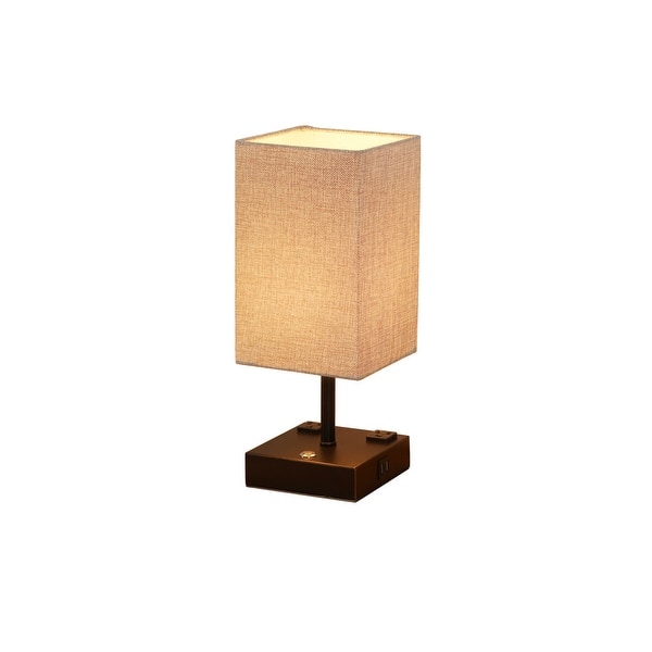 Defong 15-Inch Dimmable Touch Table Lamp with USB ports and AC Outlets ...