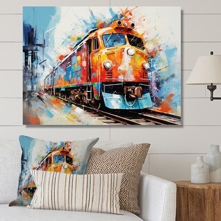 Designart "Abstract Train Vibrant Rails" Transportation Wall Art Prints ...