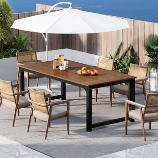 Outdoor Dining Table with WPC Tabletop - 71" L x 35.4" W x 29.5" H ...