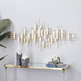 CosmoLiving by Cosmopolitan Gold Metal Geometric Layered Geometric Home ...