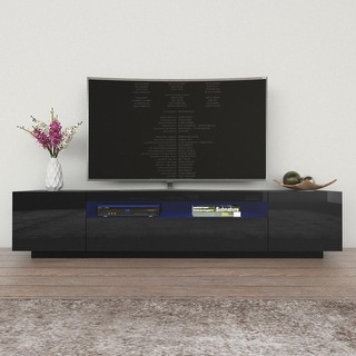 WAMPAT Modern TV Stand for up to 100 inch TV with Storage Cabinets - On ...