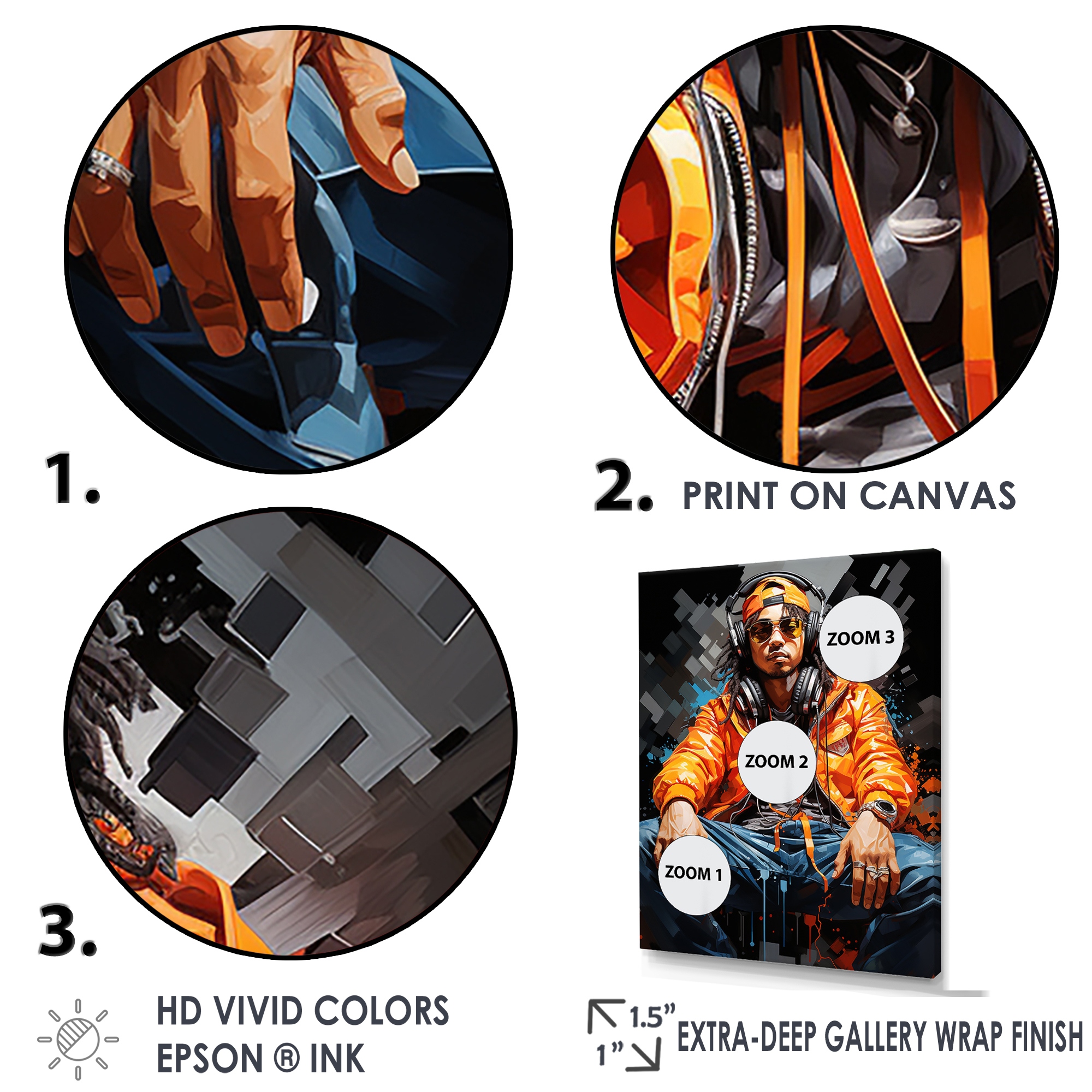 Designart Hiphop Rapper Bold And Vibrant Colors Music Framed Wall Art Living Room Bed Bath