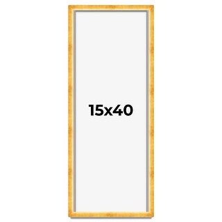 15x40 Shadow Box Frame Gold | 1.625 Inches Deep Real Wood Traditional ...