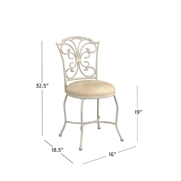 Hillsdale Furniture Sparta Metal Vanity Stool - 32.5H x 16W x 18.5D ...