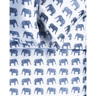 Printed Design Cotton Collection 400 Thread Count Navy Elephants Duvet ...