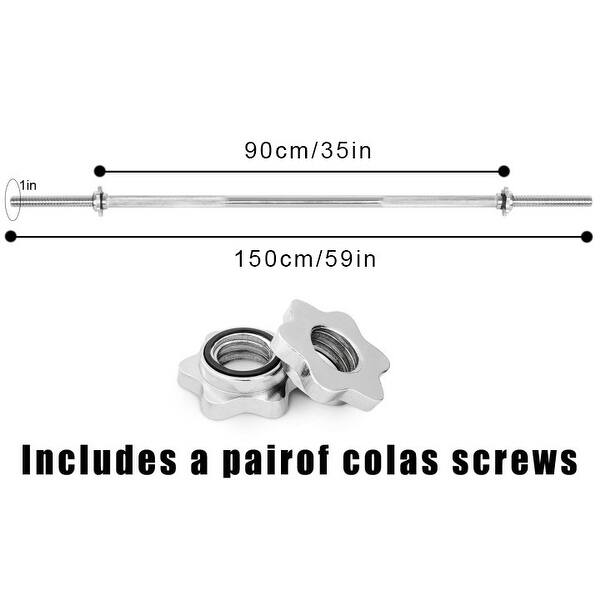 Barbell 5-Foot Barbell 132LB Capacity, 1 Inch Straight Weightlifting ...