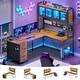L Shaped Gaming Desk Computer Desk Pegboard 5 Drawers Storage Shelf ...