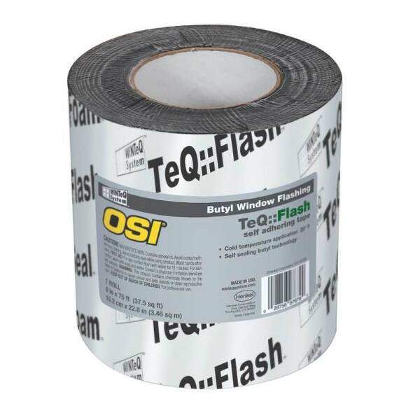 OSI 1532159 WINTeQ TeQFlash Butyl Window Flashing Tape, 6" x 75' - Bed ...