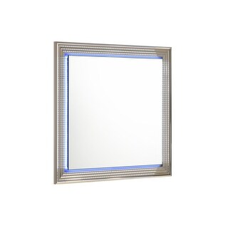 Global Furniture USA Aspen Navy Blue Mirror With Led - Navy Blue - Bed ...