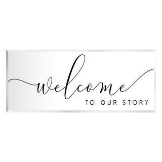 Stupell Welcome To Our Story Fancy Loving Cursive Script Wood Wall Art ...