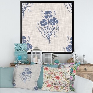 Designart "Vintage Blue Farmhouse Flower I" Traditional Framed Art ...