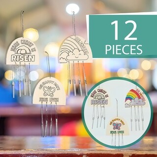 Color Your Own Religious Easter Wind Chimes, Craft Kits, 12 Pieces ...