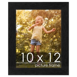 10x12 Traditional Black Complete Wood Picture Frame with UV Acrylic ...