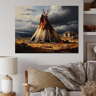 Designart "Native Tipi Embracing Tradition" Native American Art Canvas ...