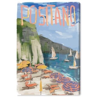 Positano Poster Canvas Trendy Coastal Print by Art Remedy - Bed Bath ...