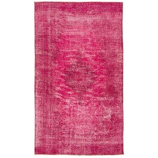 ECARPETGALLERY Hand-knotted Color Transition Dark Pink Wool Rug - 5'11 ...