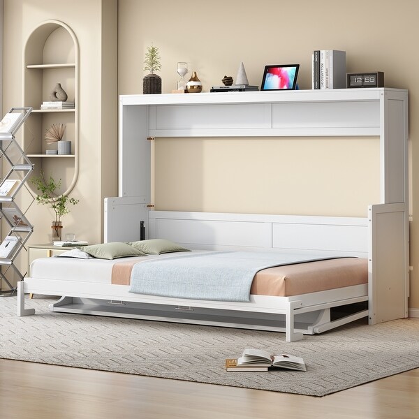 Space Saving Queen Size Murphy Bed Wall Bed with Hydraulic Lift Bed Bath Beyond 42314936