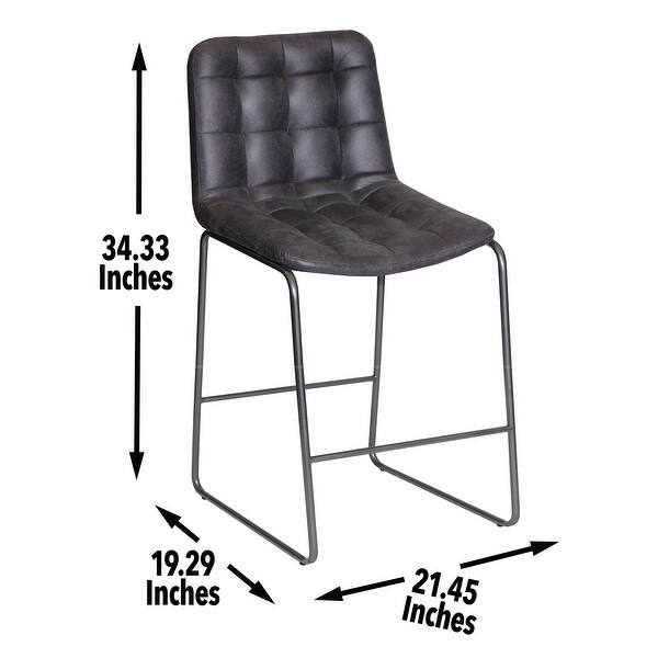 Carson Carrington Waddell Metal and Brown Faux Leather Counter Stool ...