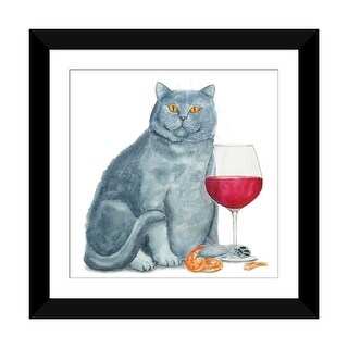 iCanvas "British Cat With Wine" by Alexey Dmitrievich Shmyrov - Bed ...
