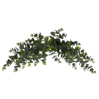 Vickerman 32" Artificial Green Spiral Euclyptus Crescent Swag - Bed ...